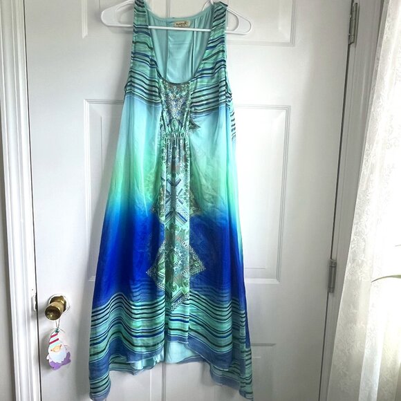 ONE WORLD | Dresses | One World Handkerchief Sundress Aqua Teal And ...